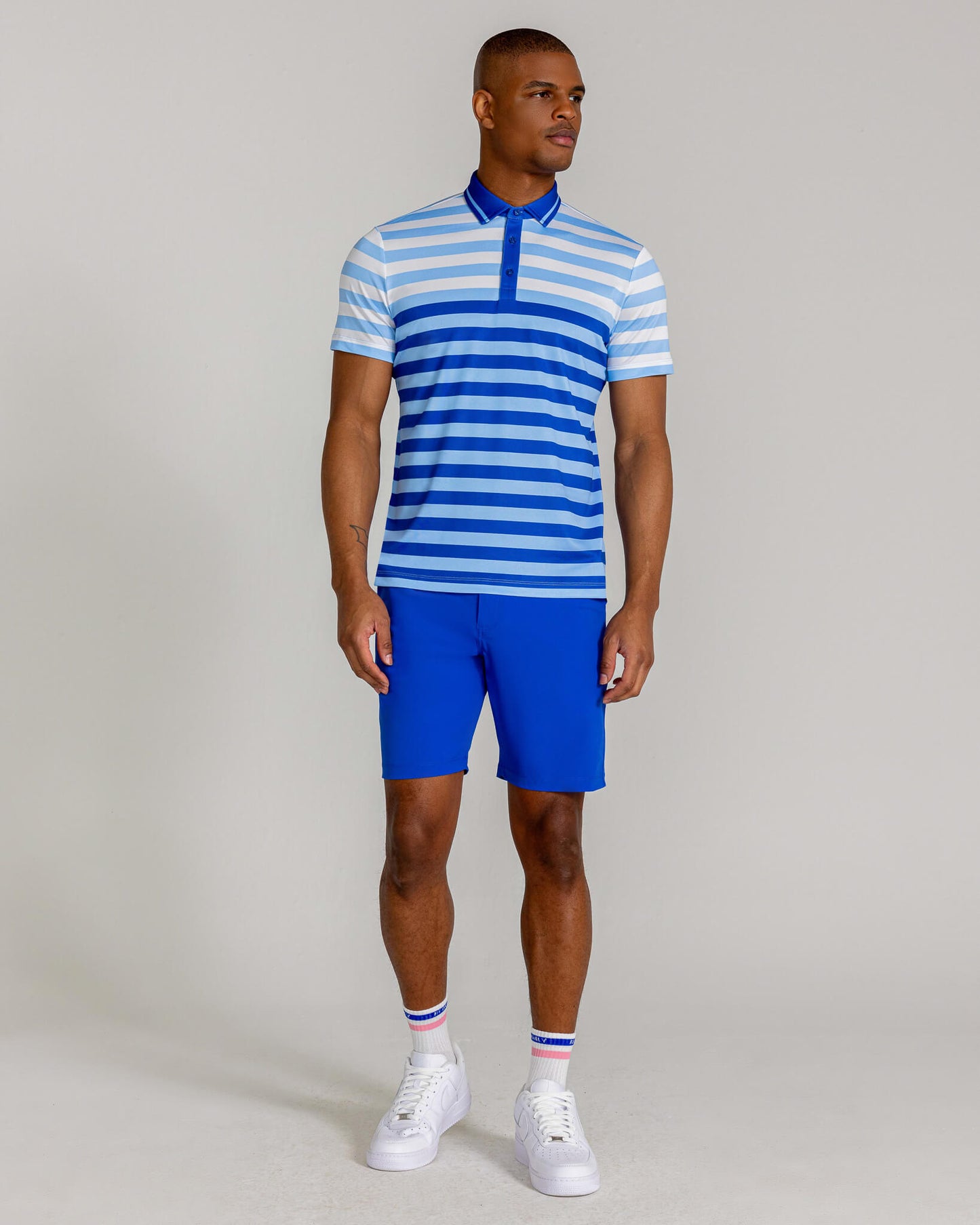 Leeson Pique Polo in Harbor Blue – REDVANLY